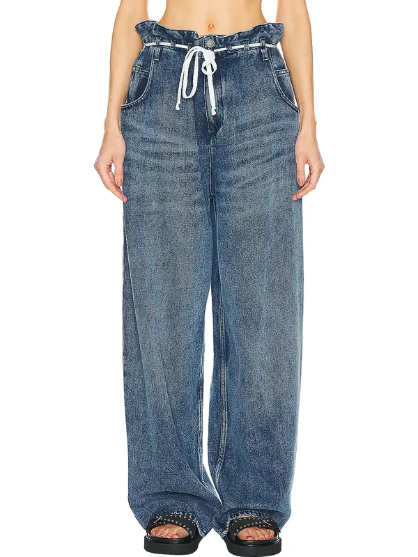 Isabel Marant Jordy Baggy Wide Leg Denim - Light Blue