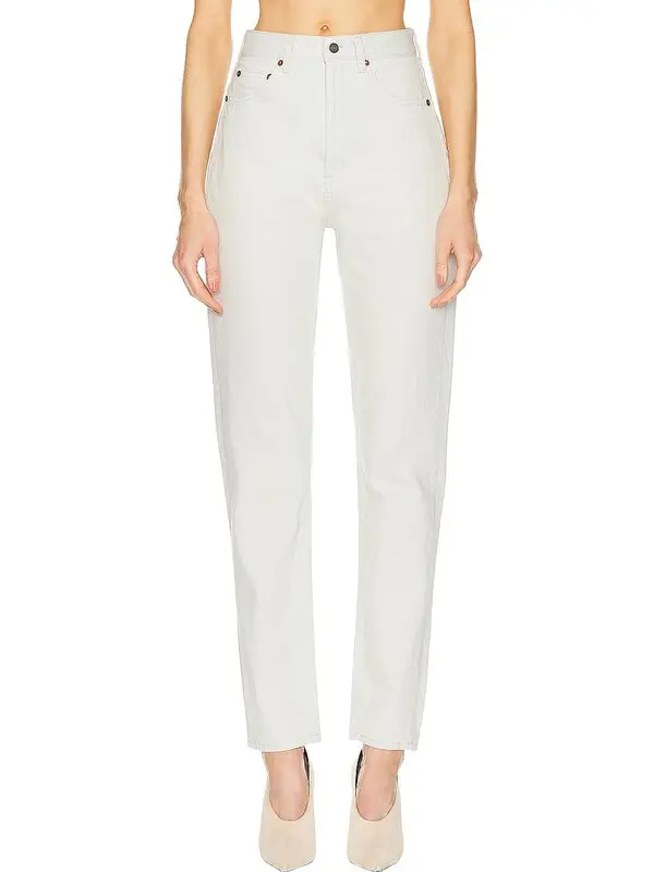 Saint Laurent Straight Leg Slim Fit Jeans - Chalk White