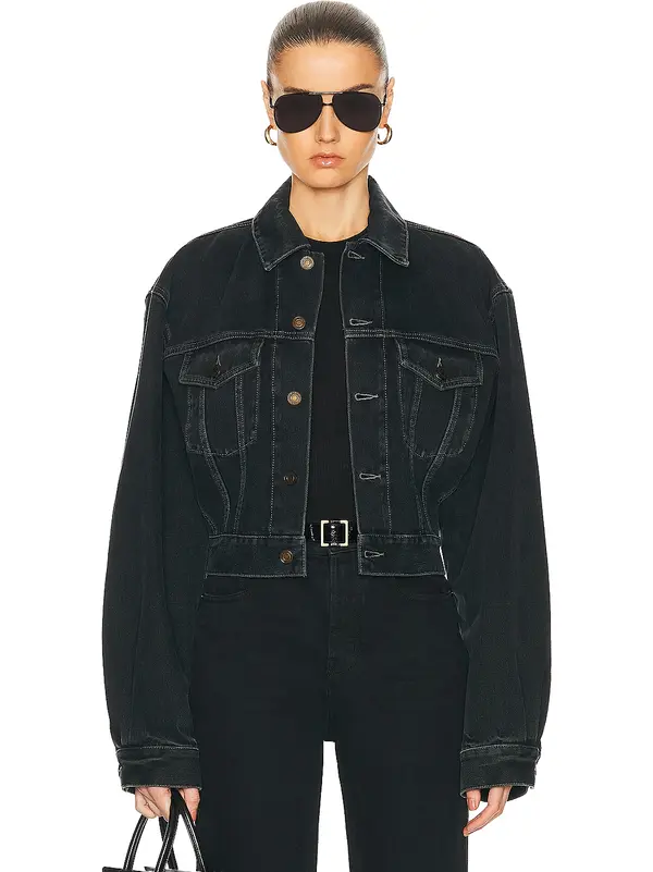 Saint Laurent Neo 80's Denim Jacket - Dark Blue Black
