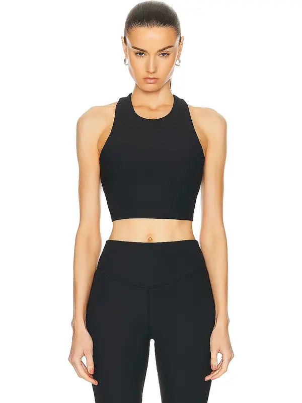 The Upside Ribbed Samara Crop Top - Black