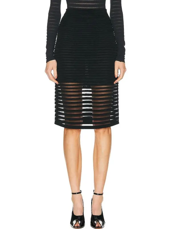 Alaïa Striped Pencil Skirt - Noir Ala?a