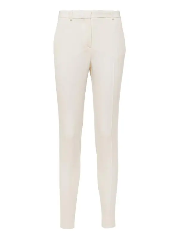 Versace High-rise Slim Wool Pants - White