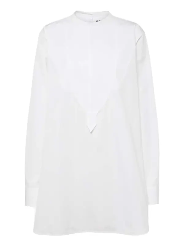 JIL SANDER Embroidered Cotton Poplin Blouse - White