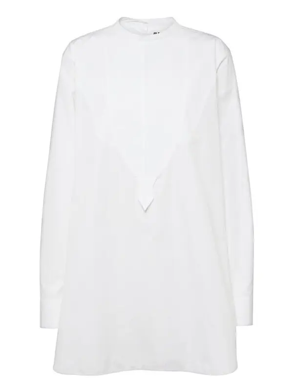 JIL SANDER Embroidered Cotton Poplin Blouse - White