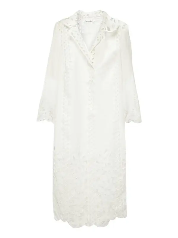 Oscar De La Renta Floral Trellis Lace Tunic - White