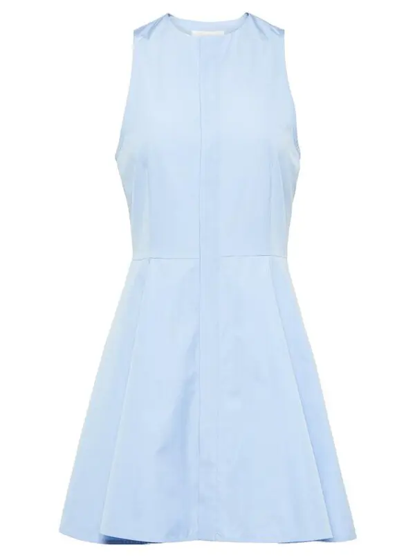 AMI Paris Godet Cotton Poplin Shirt Dress - Blue