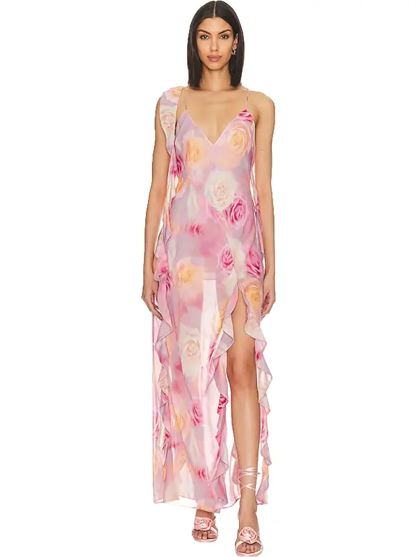 For Love & Lemons Beate Maxi Dress - Pink