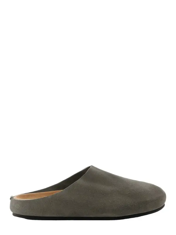 THE ROW Hugo Suede Mules - Olive