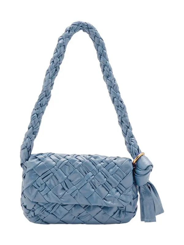 Bottega Veneta Kalimero Citta Intrecciato Leather Bag - Blue