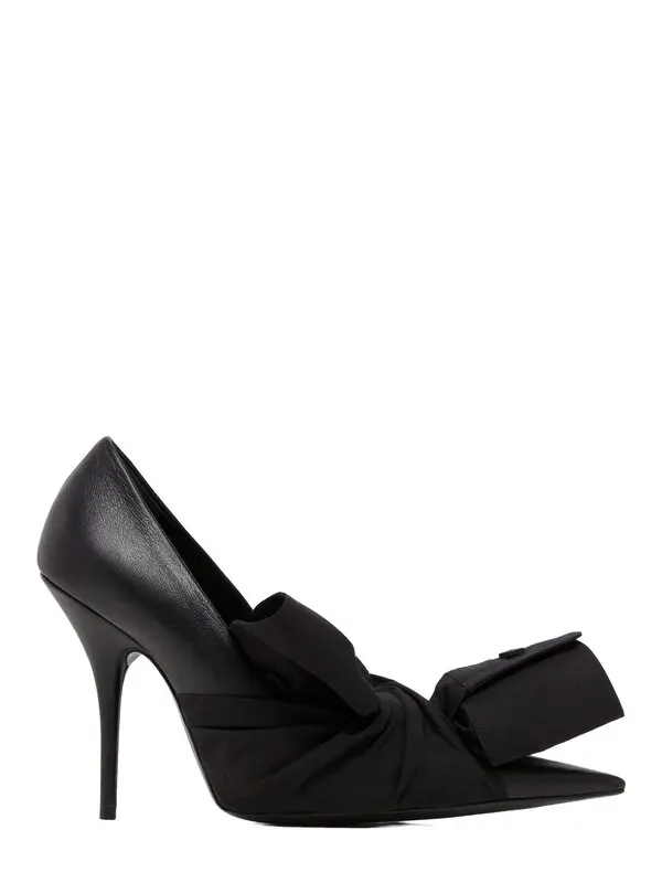 Balenciaga Knife Bow-detailed Leather Pumps - Black