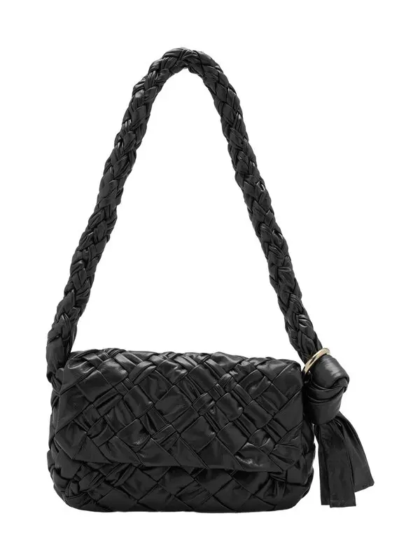 Bottega Veneta Kalimero Citta Intrecciato Leather Bag - Black