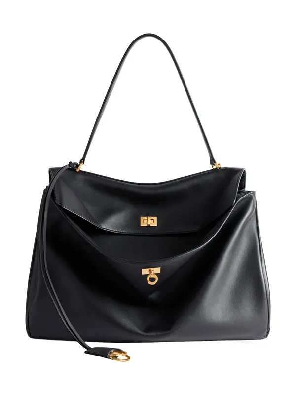 Balenciaga Large Leather Top Handle Bag - Black