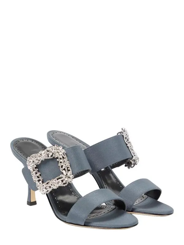 Manolo Blahnik Gable Jewel-embellished Sandals - Blue