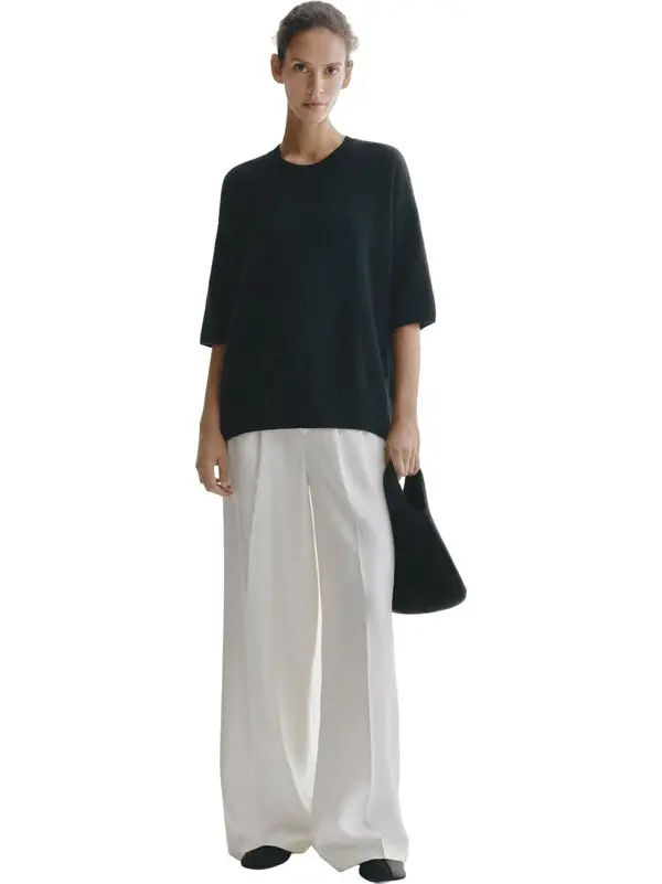 LISA YANG Camille Heavy Knit Cashmere Sweater - Black