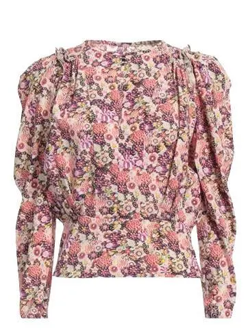 Isabel Marant Floral Print Crepe Top - Salmon Pink