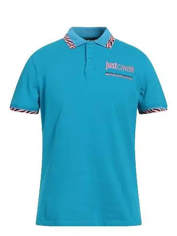 Just Cavalli Polo Shirt Size Cotton, Viscose, Polyamide, Elastane - Blue