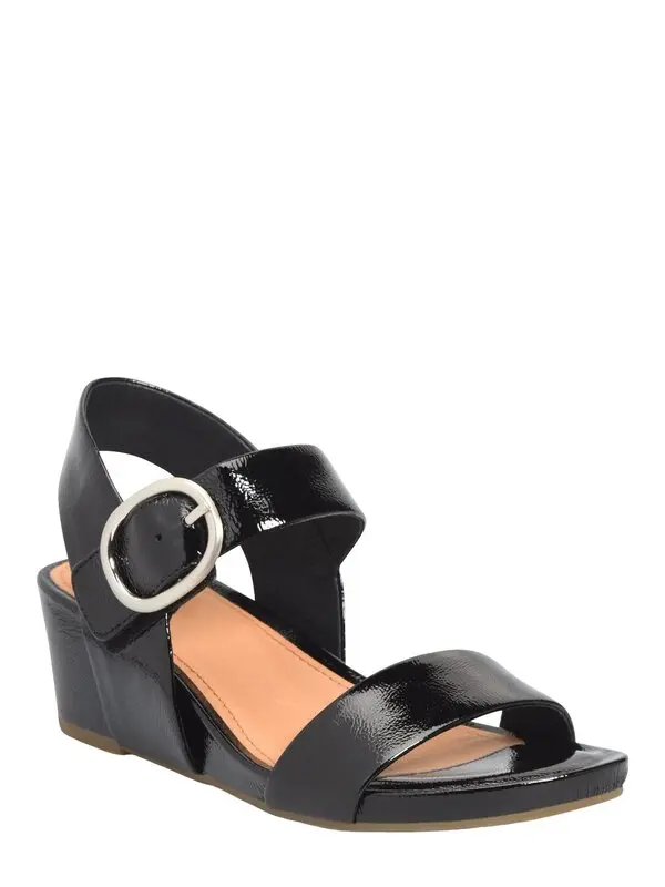 SOFFT Vaya Wedge Sandals - Black Patent