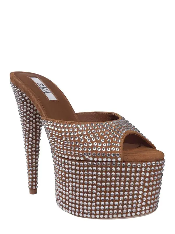 ZIGI Karsyn Embellished Platform Sandal - Tan Leather