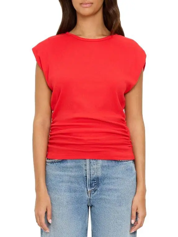 Michael Stars Joni Power Shoulder Rib Top - Samba