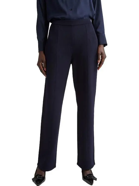 St. John Santiago Straight Leg Pants - Midn Midnight