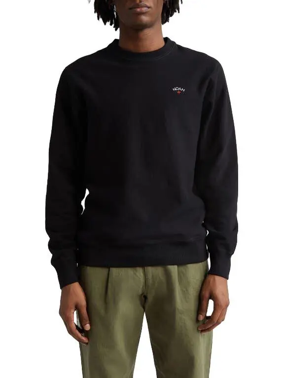 NOAH Classic French Terry Crewneck Sweatshirt - Black