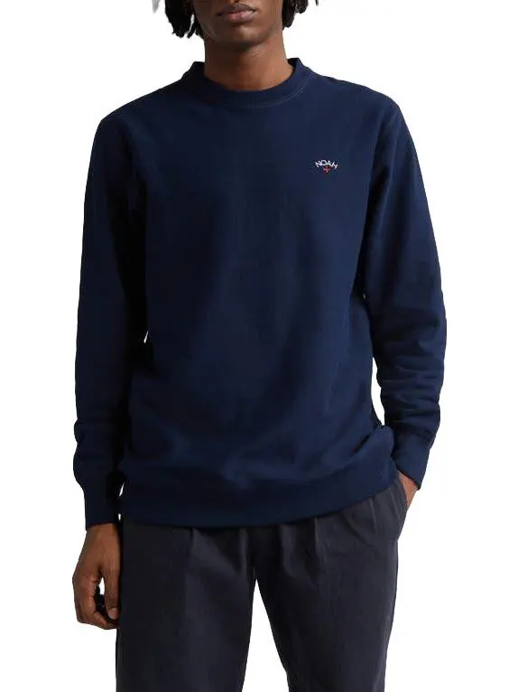 NOAH Classic French Terry Crewneck Sweatshirt - Navy