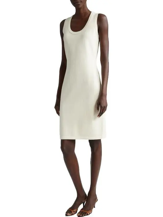St. John Santiago Knit Sleeveless Dress - Ecru