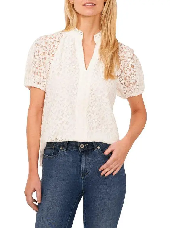 CECE DUPRAZ Raglan Sleeve Lace Top - New Ivory