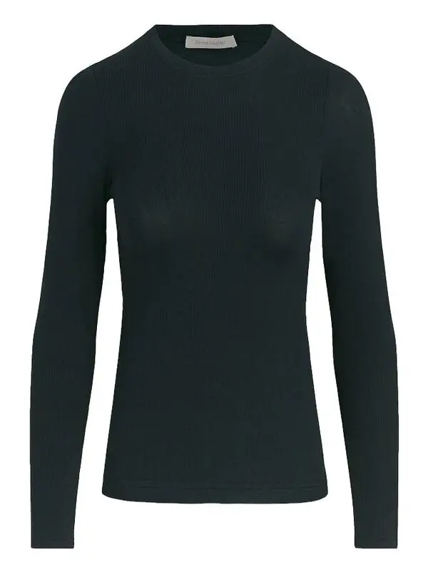 FAVORITE DAUGHTER Rib-knit Long-sleeve Top - Black