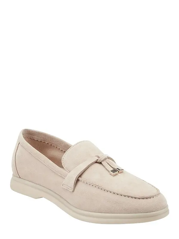 MARC FISHER LTD. Yanelli Suede Loafers - Light Natural