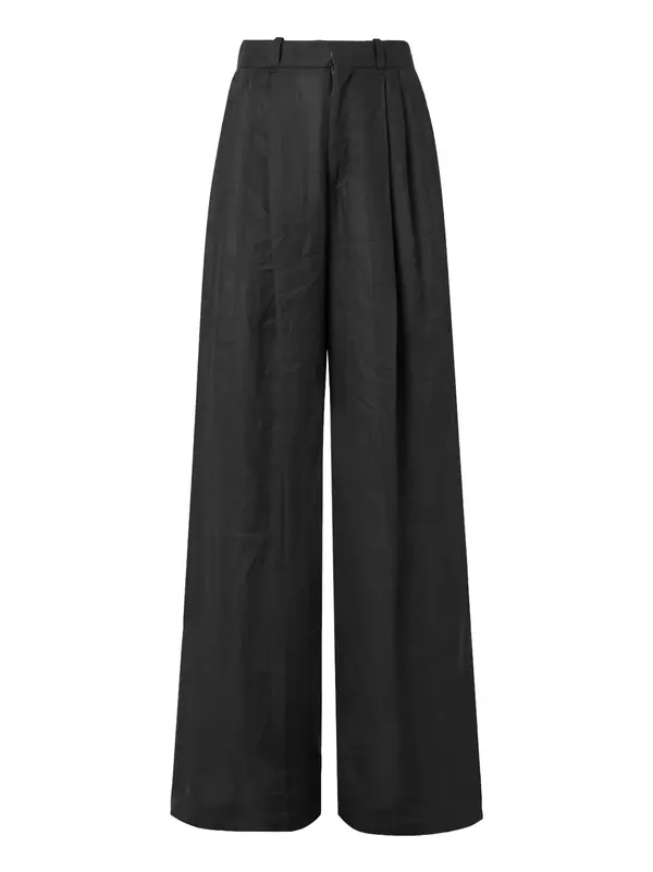Chloé Ramie Wide-leg Trousers - Black