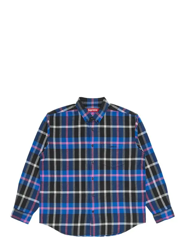 Supreme Plaid Flannel Shirt - Blue