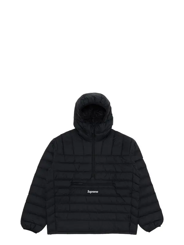 Supreme Micro Down Half Zip Hooded Pullover - Black