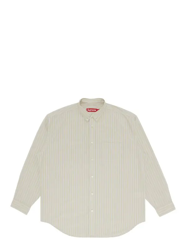 Supreme Loose Fit Striped Shirt - Tan