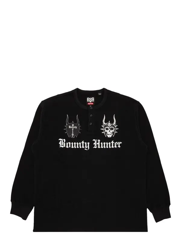 Supreme X Bounty Hunter Thermal Henley Long-sleeve Top - Black