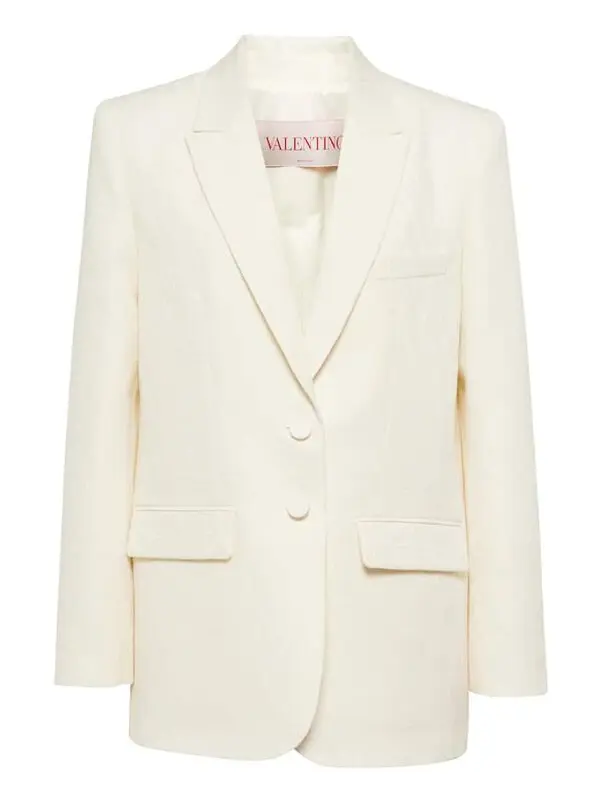 Valentino Garavani Toile Iconographe Crêpe Couture Blazer - White