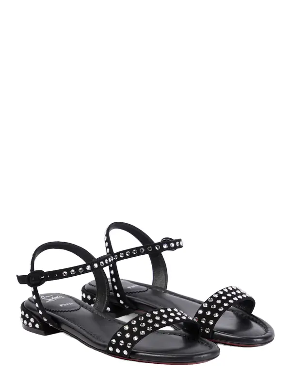 CHRISTIAN LOUBOUTIN Sweet Jane Strass Boum Sandals - Black