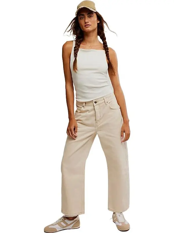 Free People We The Free Deep Trance Dropped Boyfriend Jeans - Casual Khaki