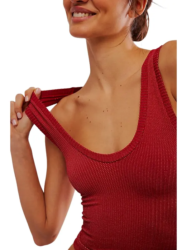 Free People Clean Slate Seamless Tank - Red Dahlia