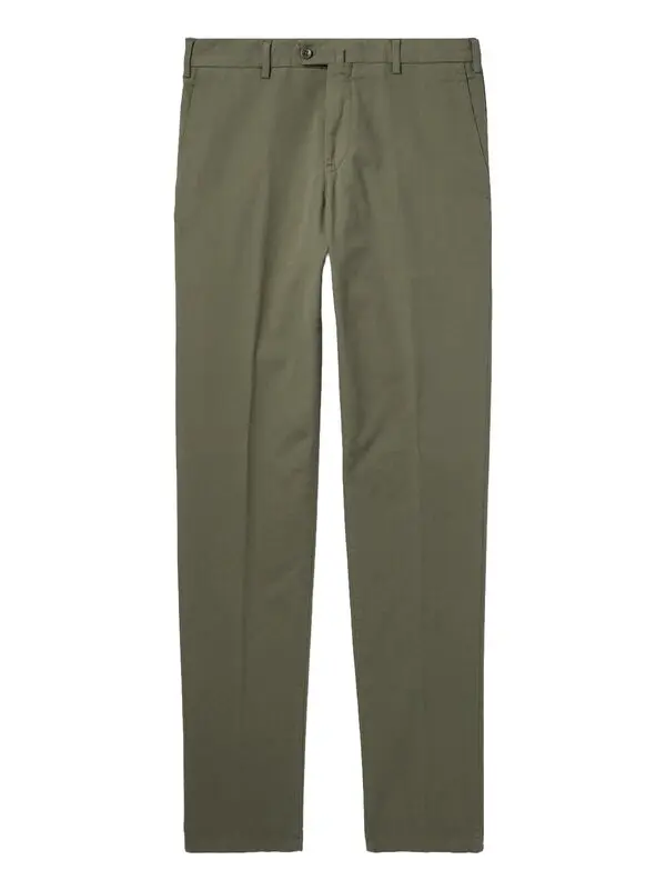 Loro Piana Slim-fit Stretch-cotton Trousers - Green