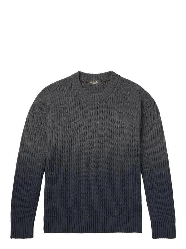 Loro Piana Yugen Dégradé Ribbed Cashmere Sweater - Gray