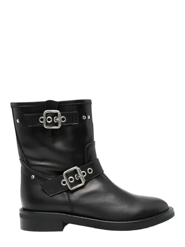 VIA ROMA 15 Leather Ankle Boots - Black