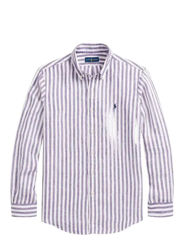 Polo Ralph Lauren Stripe-pattern Linen Shirt - Blue