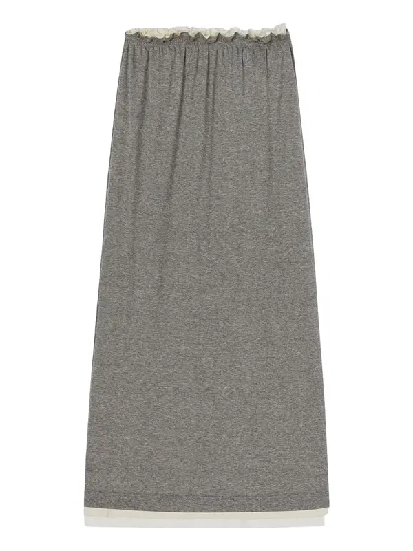 JIL SANDER Layered Jersey Midi Skirt - Grey