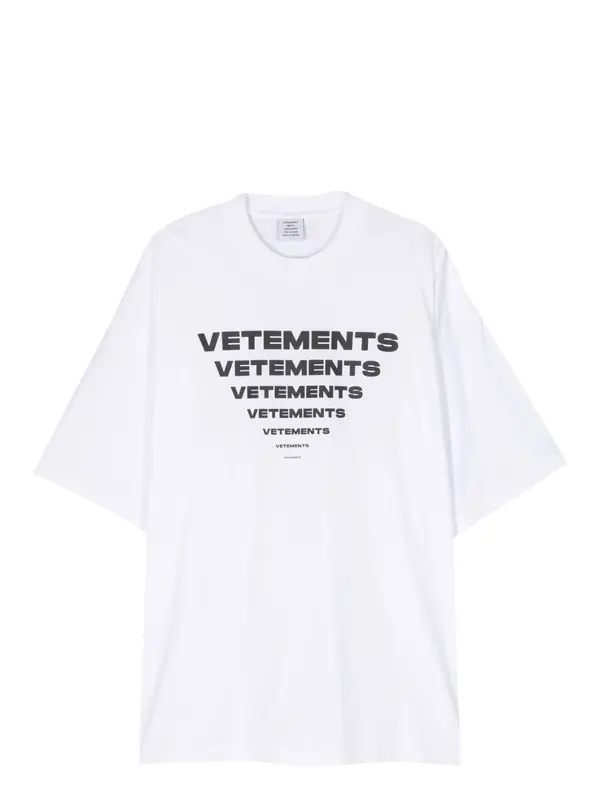 Vetements Logo-print Cotton T-shirt - White
