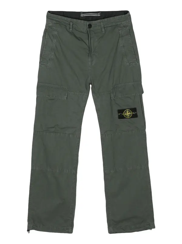 Stone Island Compass Badge Straight Trousers - Green