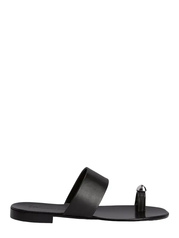 GIUSEPPE ZANOTTI Norbert Leather Toe-loop Sandals - Black