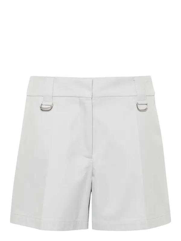 Off-White High-waisted Cotton Shorts - Grey