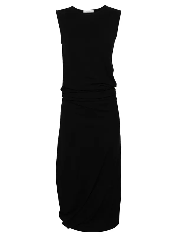 LEMAIRE Draped Crepe Maxi Dress - Black