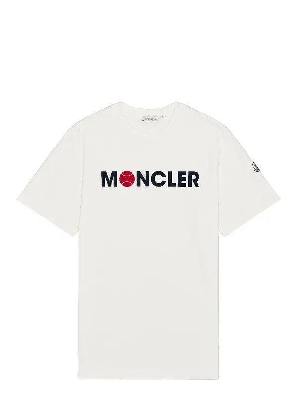 Moncler Short Sleeve Logo T-shirt In White - Silk White